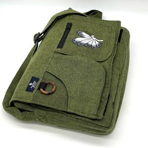 Puzzlestack | Bags | Butterfly Embroidered Cotton Laptop Messenger Bag ...